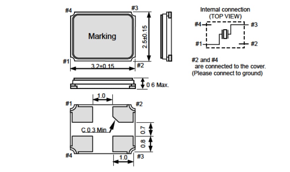 TSX-3225 Series Miniature MHz Range Crystal Units - Epson Timing | Mouser