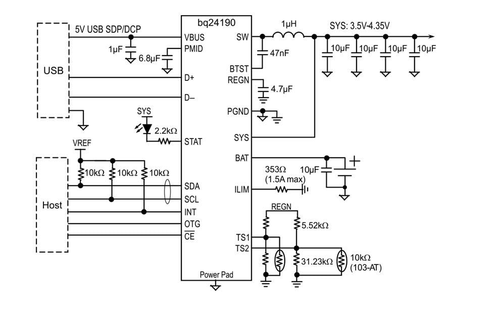 bq2419x USB / Adapter Chargers - TI | Mouser
