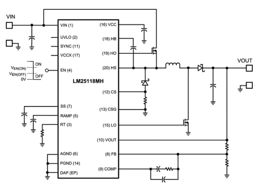 LM25118 Buck-Boost Controller - TI | Mouser