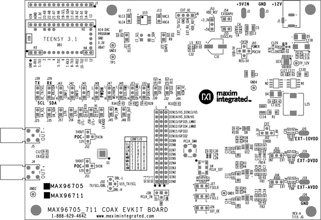 MAX96705/MAX96711 평가 키트 - Analog Devices / Maxim Integrated | Mouser
