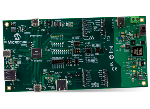 EVB-12MM USB 타입 C 평가 보드 - Microchip Technology | Mouser