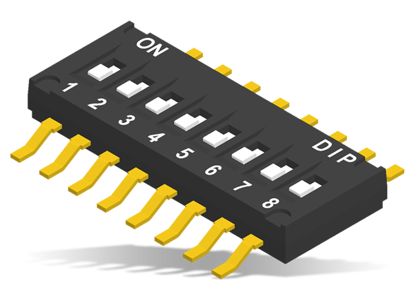 DHN / DHNF 1.6mm Half-Pitch Type DIP Switches - Diptronics | Mouser