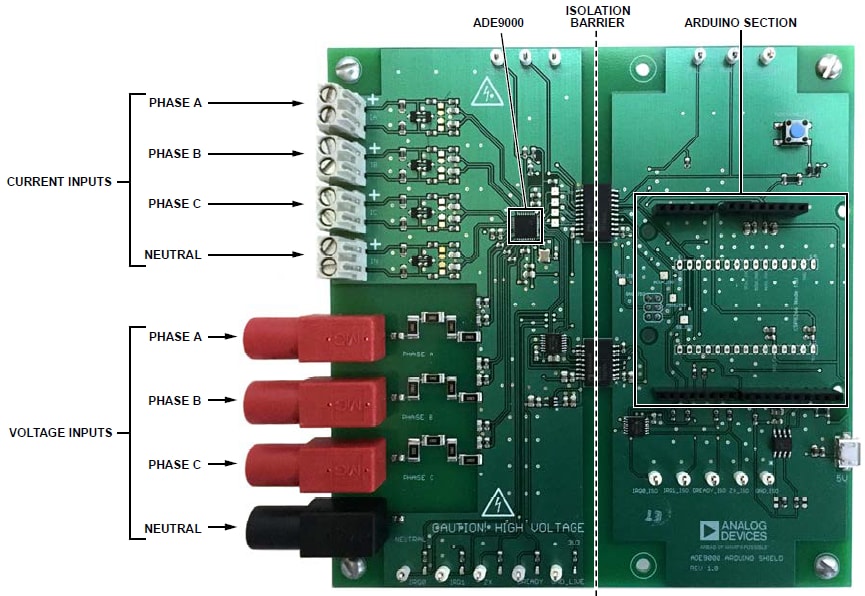 EV-ADE9000실드Z Arduino 실드 - ADI | Mouser