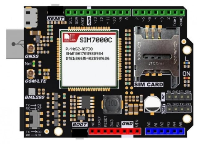 DFR0572 Arduino NB-IoT/LTE/GPRS Expansion Shield - DFRobot | Mouser