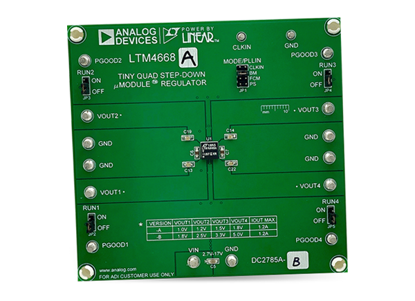 LTM4668A 레귤레이터용 DC2785A-B 데모 보드 - ADI | Mouser