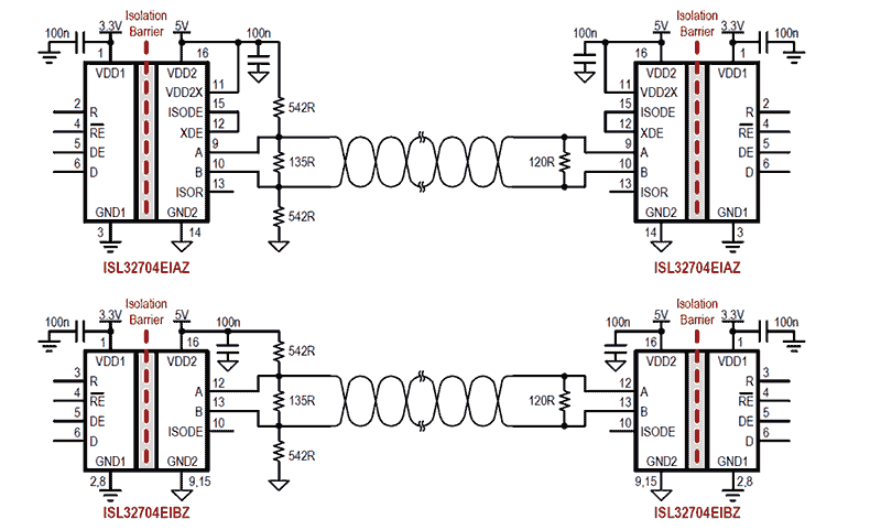 ISL32704E 절연 RS-485 송수신기 - Renesas | Mouser