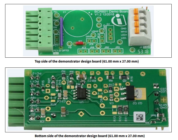 BCR601 선형 LED 드라이버 데모 보드 - Infineon Technologies | Mouser