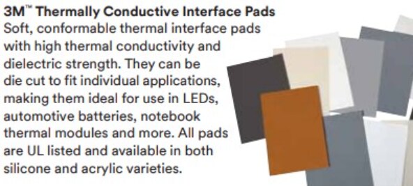 Thermally Conductive Interface Pads - 3M | Mouser