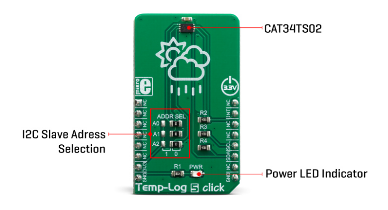 Mikroe 3442 Temp Log 5 Click Board Mikroe Mouser 