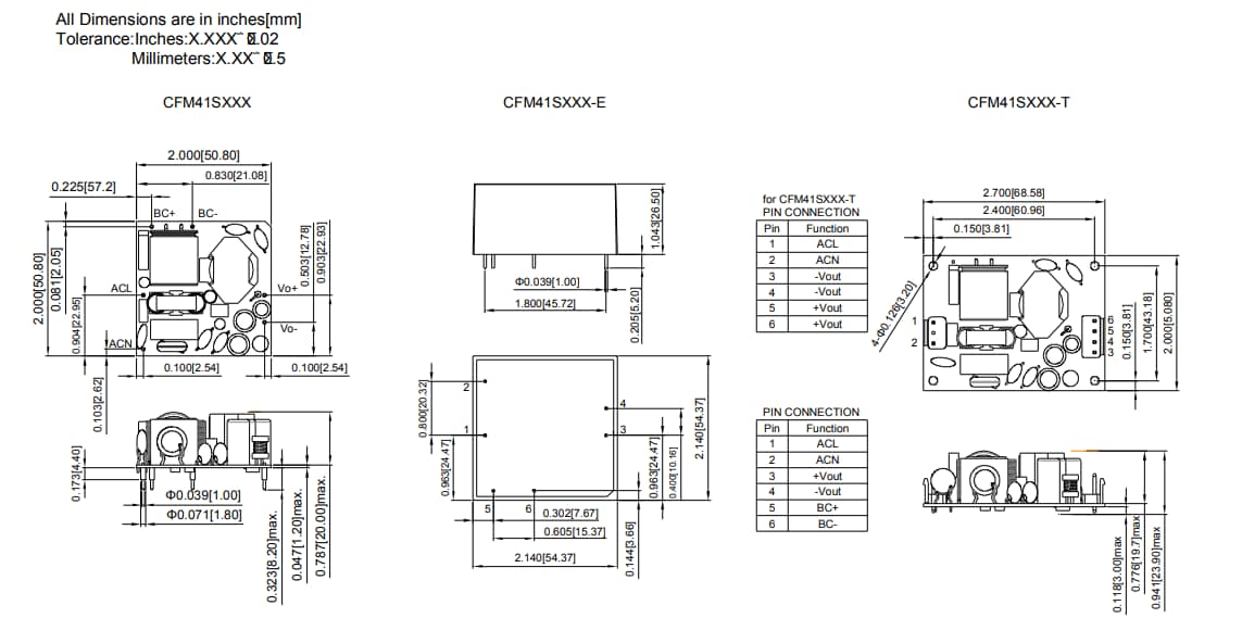 CFM41S 40W AC-DC Switching Power Supplies - Cincon | Mouser