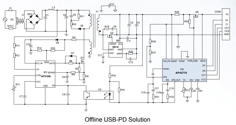 AP43770 USB Type-C™ PD 컨트롤러 - Diodes Inc | Mouser