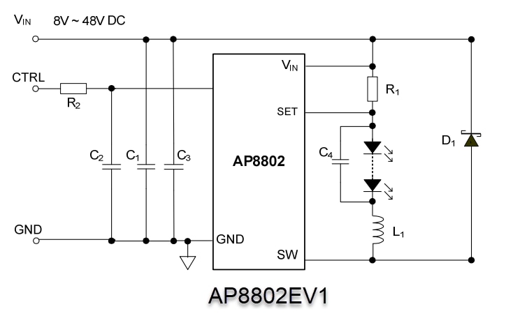 AP8802 평가 보드 - Diodes Inc | Mouser