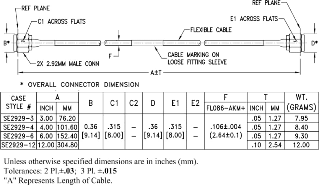FL086 Series Flexible Coaxial Cables - Mini-Circuits | Mouser