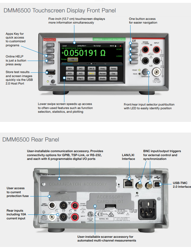 DMM6500 Graphical Digital Multimeters - Keithley | Mouser