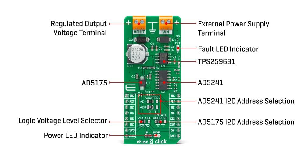 eFuse 2 Click - Mikroe | Mouser
