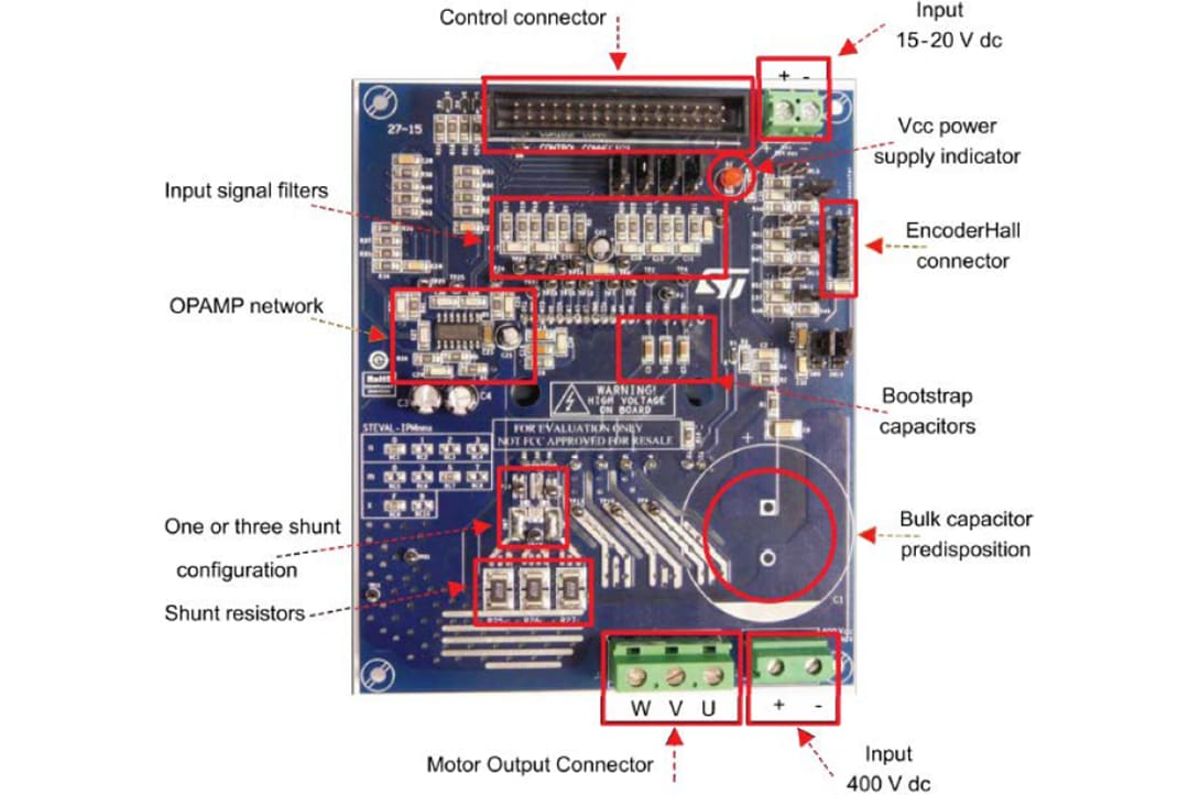 STEVAL-IPMM15B 1,500W 모터 제어 전원 보드 - STMicro | Mouser