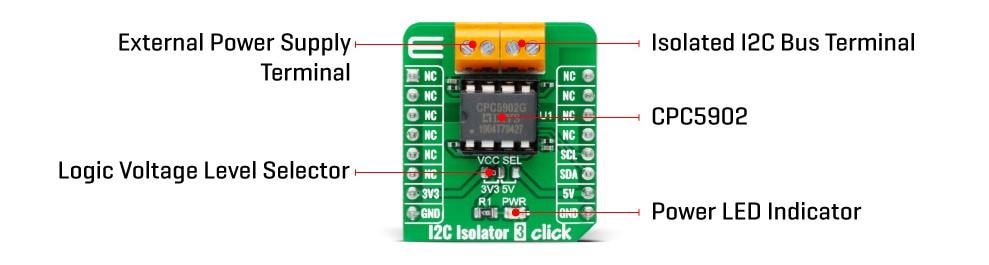 I2C Isolator 3 Click - Mikroe | Mouser