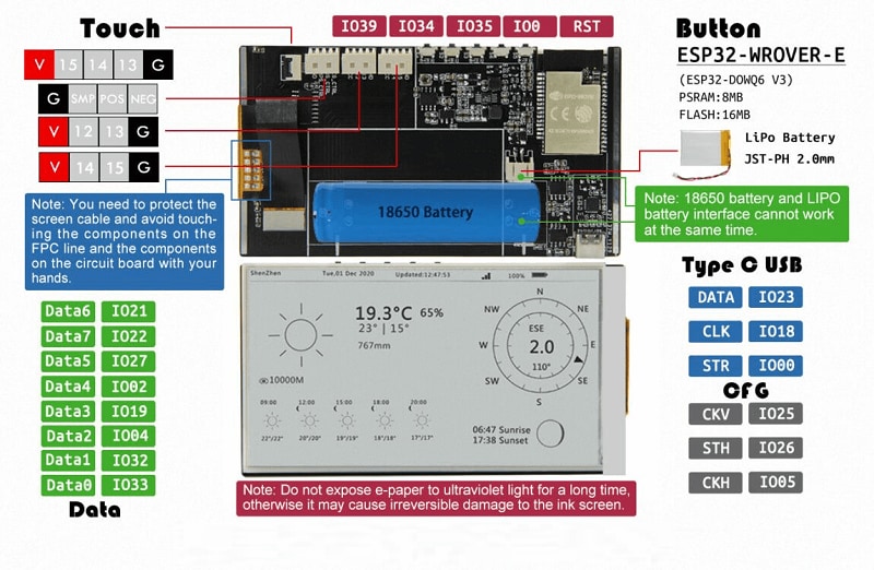 4.7" E-ink Screen for ESP32 - DFRobot | Mouser