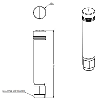 MEA-915-SW-SMA 915MHz ISM Screw Mount Antenna - Maxtena | Mouser