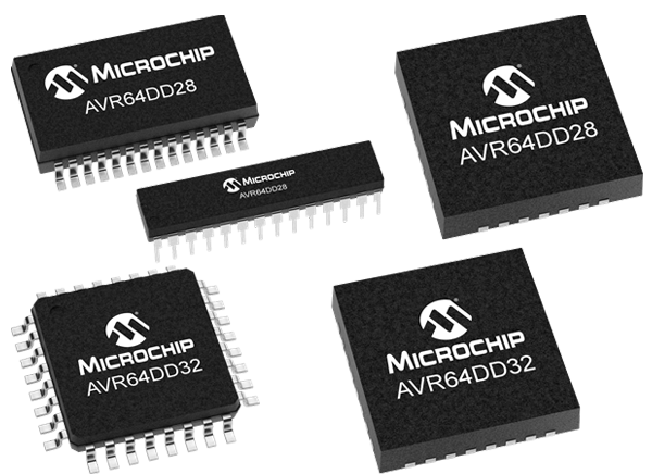AVR64DD32/28 8비트 다중 전압 I/O MCU - Microchip Technology | Mouser