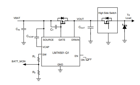 LM74501-Q1 역극성 보호 컨트롤러 - TI | Mouser