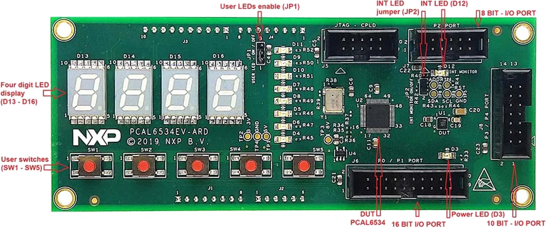PCAL6534EV 34-Bit GPIO 아두이노 실드 - NXP Semiconductors | Mouser