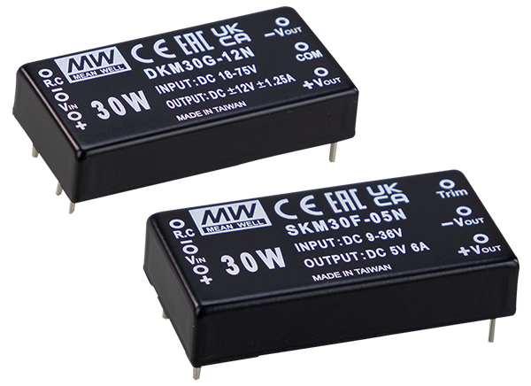 SKM30-N 및 DKM30-N 30W 절연형 DC-DC 변환기 - Mean Well | Mouser