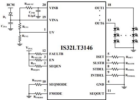IS32LT3146 Six-Channel Linear LED Driver - Lumissil | Mouser