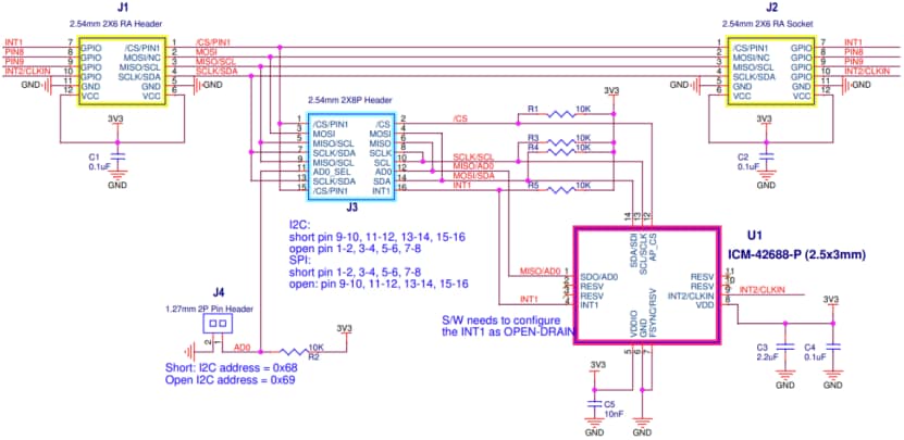 QCIoT-ICM42688P Pmod™ Evaluation Board - TDK InvenSense | Mouser