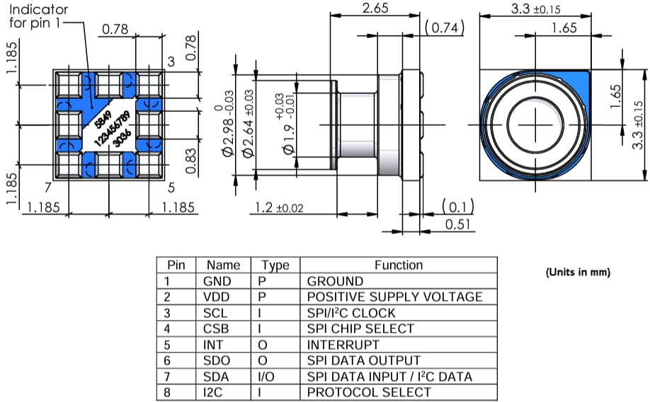 MS5849 보드 실장형 압력 센서 - TE Connectivity / Measurement Specialties | Mouser